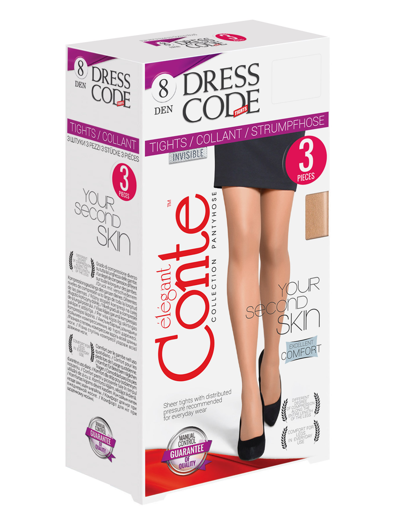 Tights Dress Code 8 (3 pairs) - Fine Matte buy in US, Canada with delivery